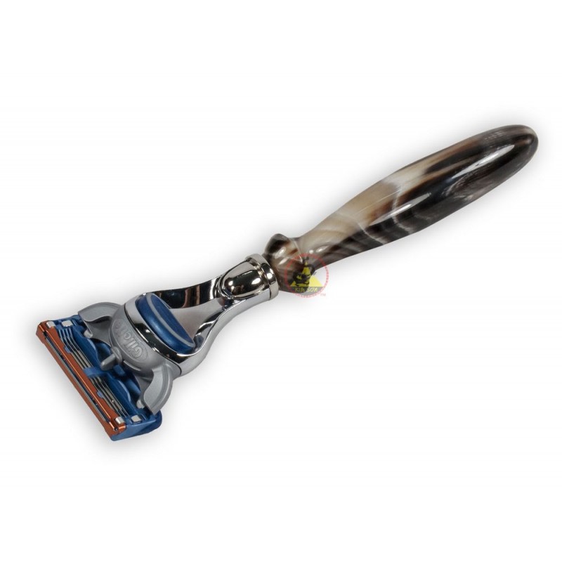 Marble Cattle Horn Handle - Safety Razor Fusion - 5 Blade